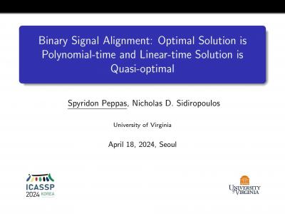 Binary Signal Alignment: Optimal Solution is Polynomial-time and Linear-time Solution is Quasi ...